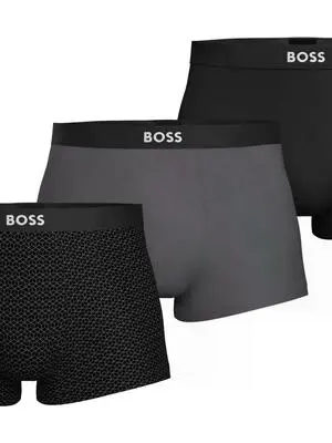 BOSS Three-pack Of Stretch-cotton Trunks With Logos