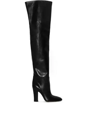 Paris Texas 100mm Leather Thigh-high Boots