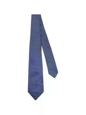 Kiton Patterned Neck Tie - Blue