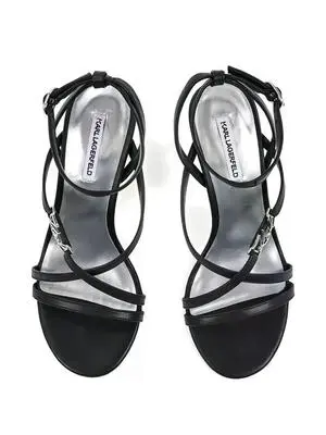 Karl Lagerfeld Logo Strap Stiletto Sandals