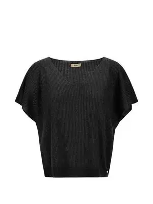 Herno Ribbed V-neck Knit Top