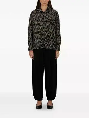 Herno Graphic-print Silk Shirt - Black