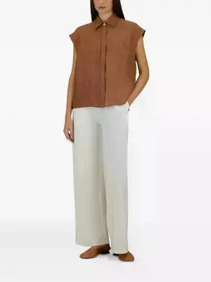 Herno Sleeveless Boxy Fit Shirt - Brown
