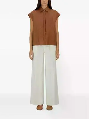 Herno Sleeveless Boxy Fit Shirt - Brown