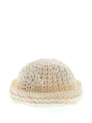 Herno Crochet Beanie Hat - Neutrals
