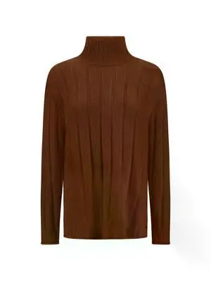 Herno Roll-neck Ribbed-knit Sweater - Brown