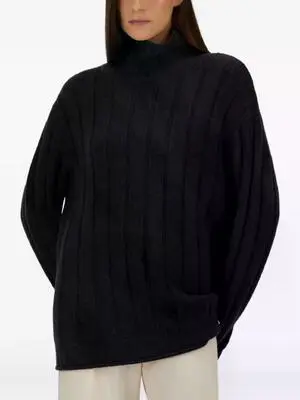 Herno Ribbed High-neck Sweater - Black