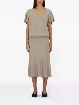 Herno Ribbed Knit Skirt - Neutrals