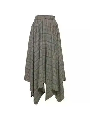ANOUKI Checkered Asymmetric Skirt