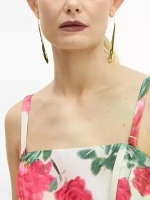 Guess Raissa Floral-print Square Neck Sleeveless Top