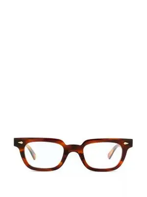 JULIUS TART OPTICAL T-man Square Frame Glasses - Brown