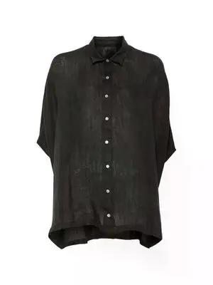 120% Lino Buttoned Linen Shirt - Black