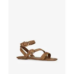 Steve Madden Karmin Suede Sandals - Mid Brown