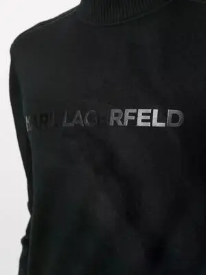 Karl Lagerfeld Knitted Mock-neck Logo Sweater