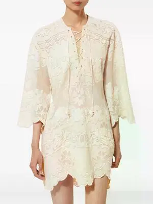 Isabel Marant Étoile Solara Embroidered Jacquard Dress - Neutrals