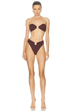 LA PORTE Kate Bandeau Bikini Top - Fudge