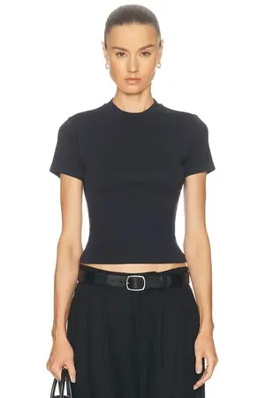 EAVES Bonnie High Neck Baby Tee - Black