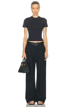 EAVES Bonnie High Neck Baby Tee - Black