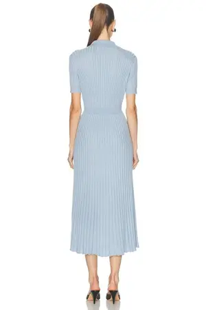 Gabriela Hearst Amor Ribbed Knit Dress - Light Blue