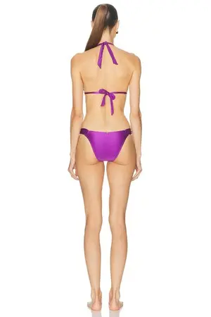 ADRIANA DEGREAS Solid Triangle Bikini Set