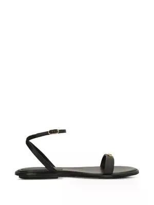 SERGIO ROSSI Surge Leather Flat Sandals - Black