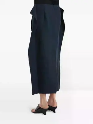 Khaite Gorgi Linen Suiting Skirt - Blue