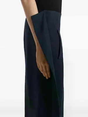 Khaite Gorgi Linen Suiting Skirt - Blue