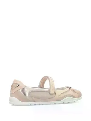 Pinko Sporty Ballet Flats With Leather, Suede, And Mesh Inserts - Pink