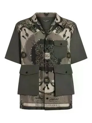 Dolce & Gabbana Pocket Patterned Shirt - Grey
