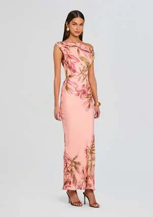 Rococo Sand Cain One Shoulder Maxi Dress