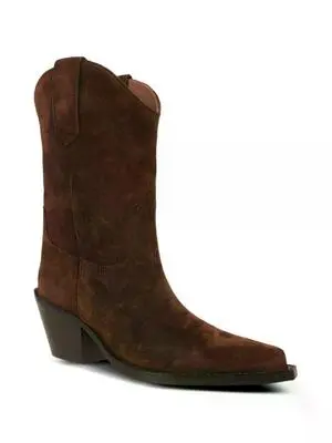 Paris Texas Suede Cowboy Boots - Brown