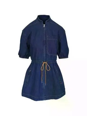 Veronica Beard Akerman Zip Mini Dress - Blue