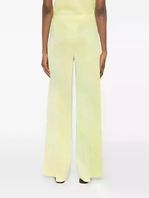 NEERA Wide-leg Knit Palazzo Pants - Green