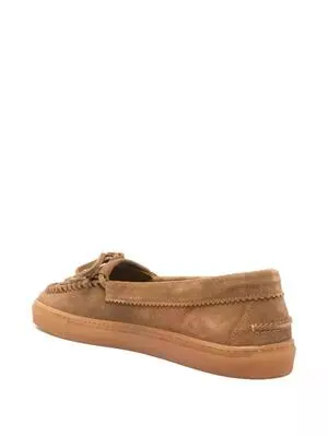 SUMMERY COPENHAGEN Fringed Suede Loafers - Brown