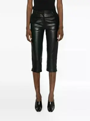 THE FRANKIE SHOP Lior Leather Capri Trousers - Black