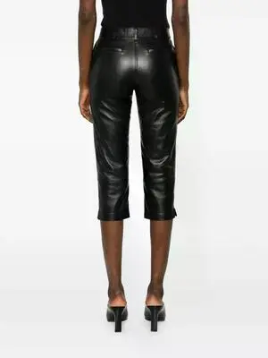 THE FRANKIE SHOP Lior Leather Capri Trousers - Black