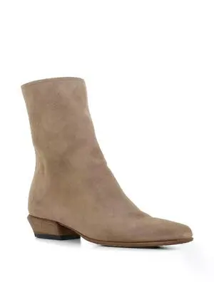 PANTANETTI Back-zip Suede Ankle Boots