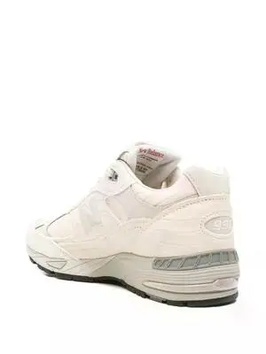 NEW BALANCE 991v1 Crocodile-effect Sneakers - Neutrals