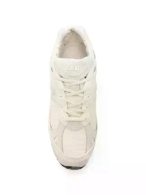 NEW BALANCE 991v1 Crocodile-effect Sneakers - Neutrals
