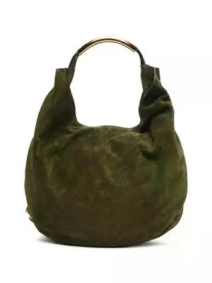 Moschino Medium Handle Me Logo-plaque Suede Bucket Bag