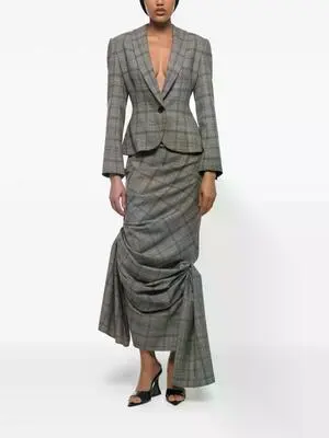 ANOUKI Check-pattern Blazer - Grey