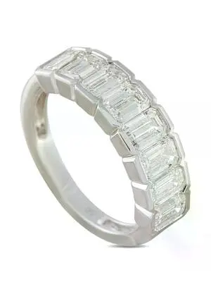 LB EXCLUSIVE 18k White Gold Diamond Band Ring - Silver