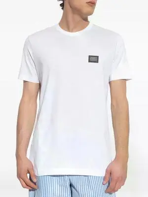 Dolce & Gabbana Cotton T-shirt With Branded Tag - White