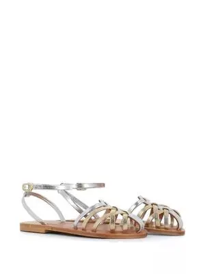 K.JACQUES Caicea Ankle-strap Braided Leather Sandals - Silver