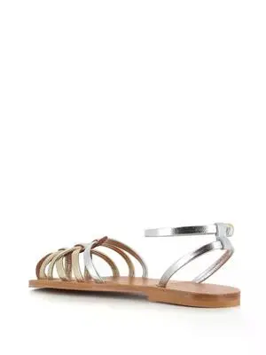 K.JACQUES Caicea Ankle-strap Braided Leather Sandals - Silver