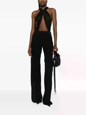Rick Owens Bias Ribbed Palazzo Pants - Black