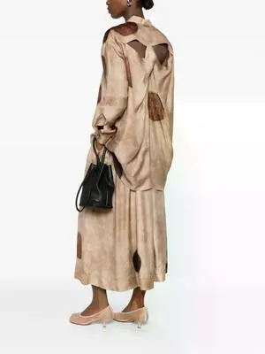 UMA WANG Printed Midi Skirt - Neutrals