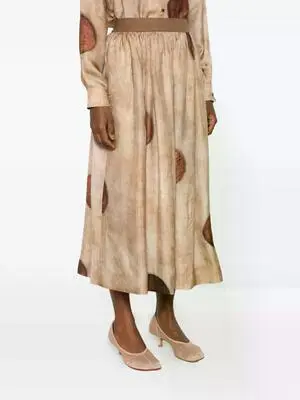 UMA WANG Printed Midi Skirt - Neutrals