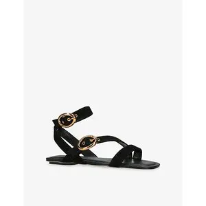 Steve Madden Karmin Suede Sandals With Buckle Fastening - Black