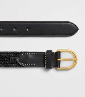 ME+EM Raffia And Leather Belt